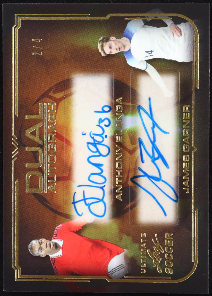 Anthony Elanga / James Garner 2022 Leaf Ultimate Soccer Dual Autographs ...