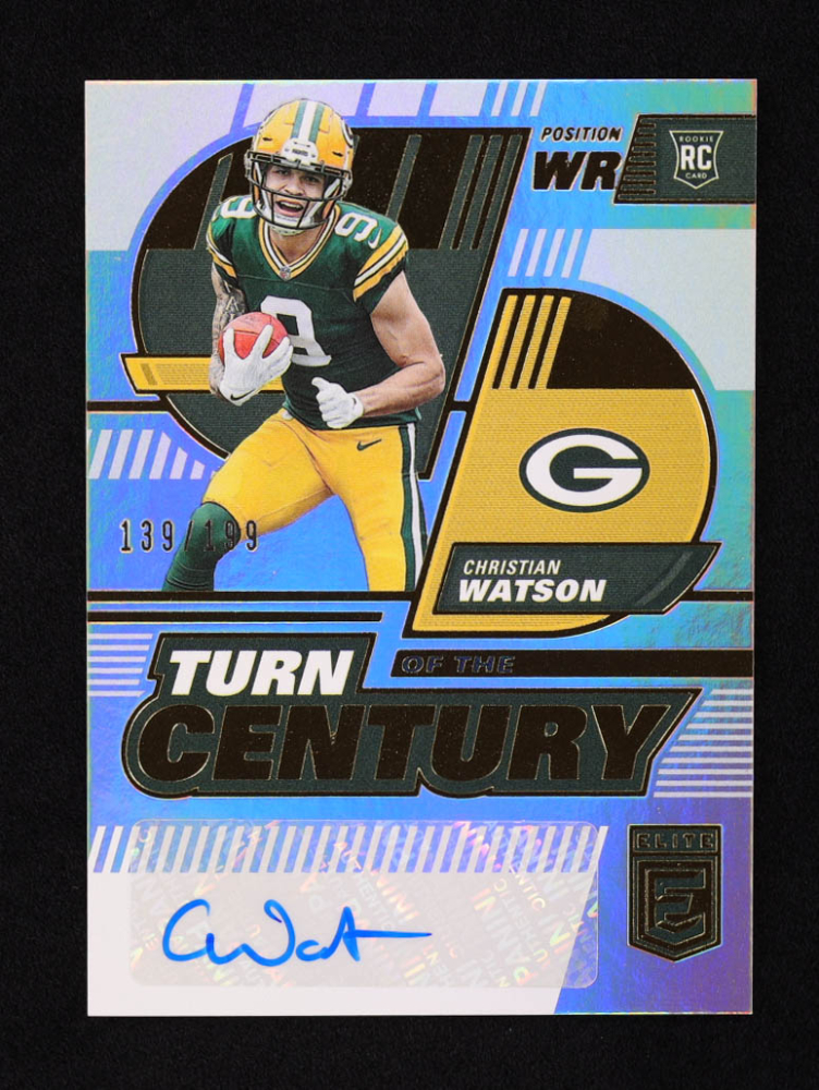 Christian Watson 2022 Elite Turn of the Century Autographs #19 RC #139/ ...