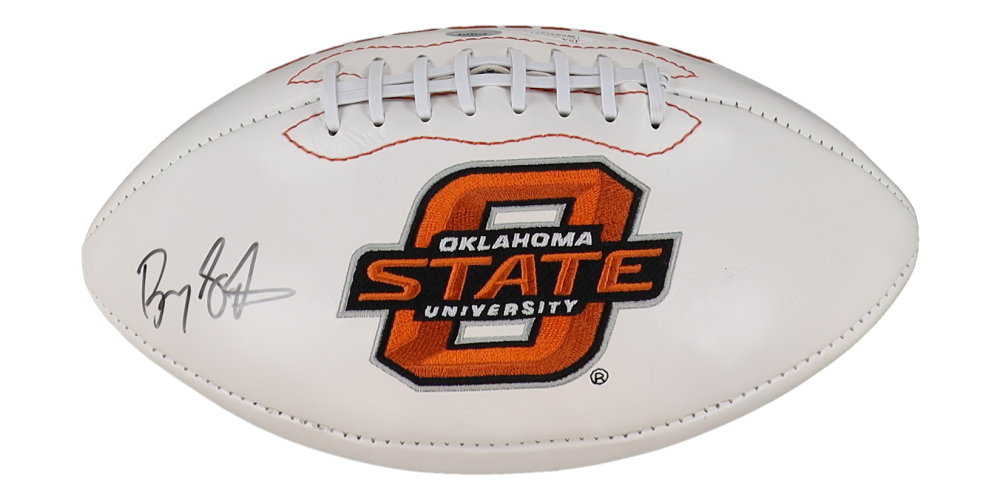 Barry Sanders Signed Oklahoma State Sooners Logo Football (JSA ...