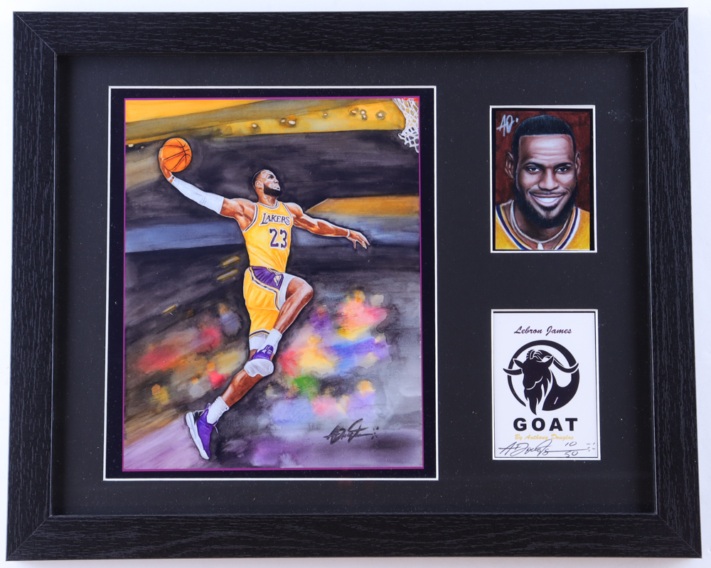 "Lebron James - The Goat - NBA" LE Custom Framed Lithograph Signed By ...