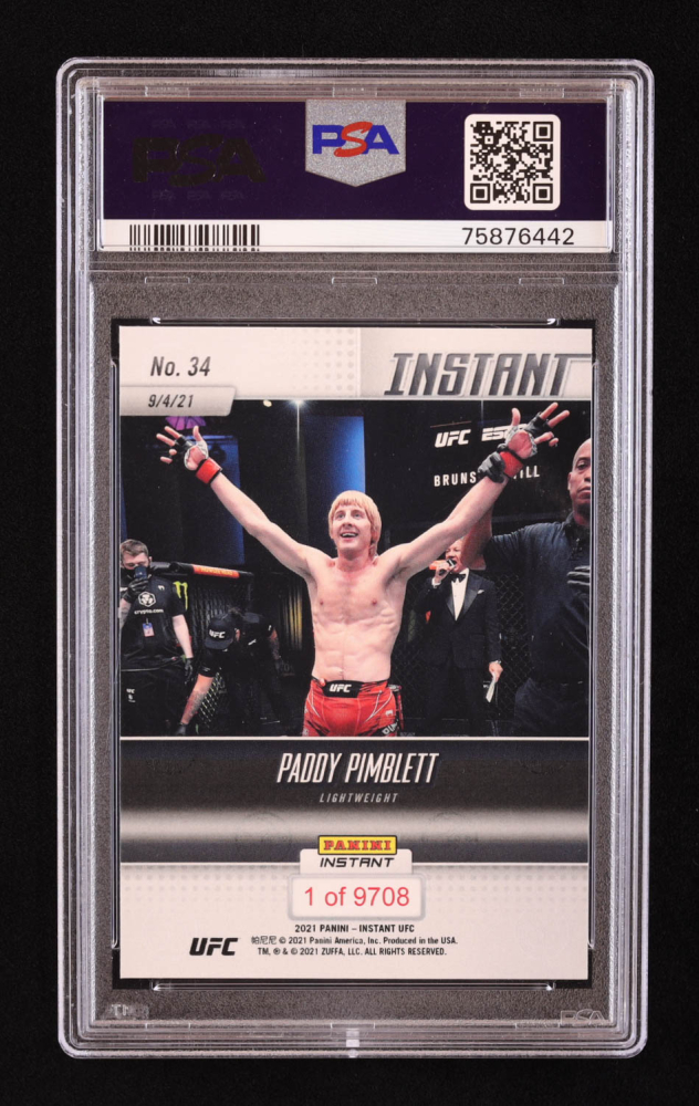 Paddy Pimblett Signed 2021 Panini Instant UFC #34 RC (PSA) | Pristine ...