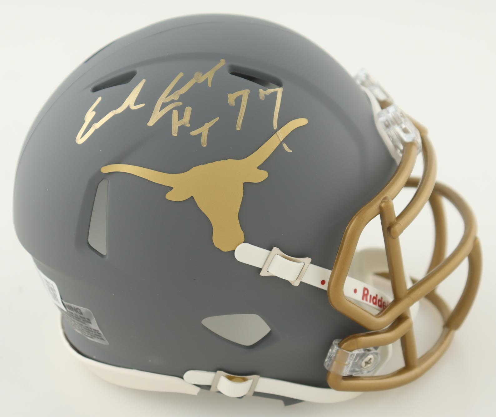 Earl Campbell Signed Texas Longhorns Slate Alternate Speed Mini Helmet ...
