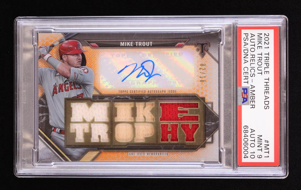 Mike Trout 2021 Topps Triple Threads Autograph Relics Amber #TTARMT1 #2 ...