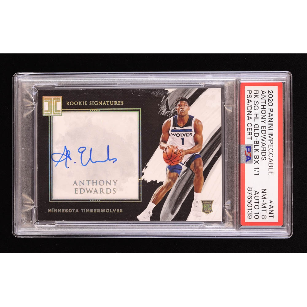 Anthony Edwards 2020 Panini Impeccable Rookie Signatures Gold | Black ...
