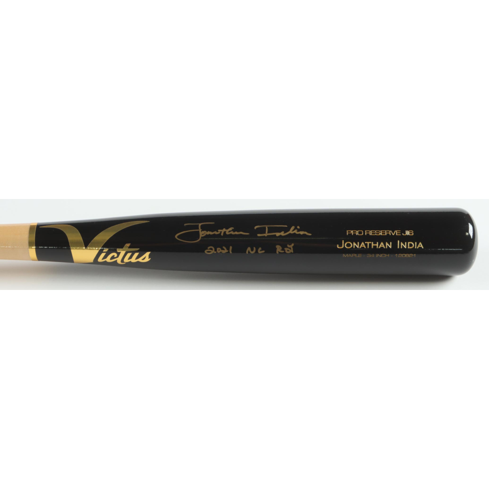 Jonathan India Signed Victus Player Model Baseball Bat Inscribed "2021 ...