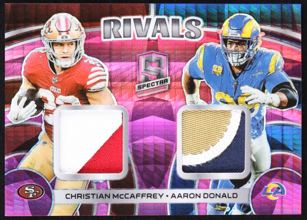 Christian McCaffrey / Aaron Donald 2023 Panini Spectra Rivals Materials ...