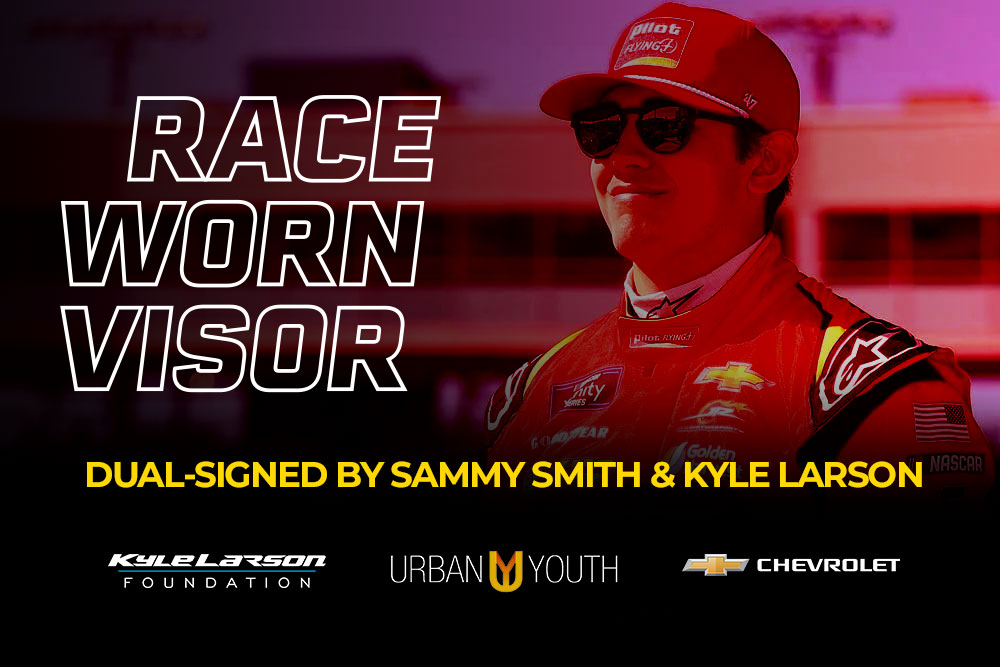 Sammy Smith & Kyle Larson Signed NASCAR 2024 Race-Worn Visor (PA ...