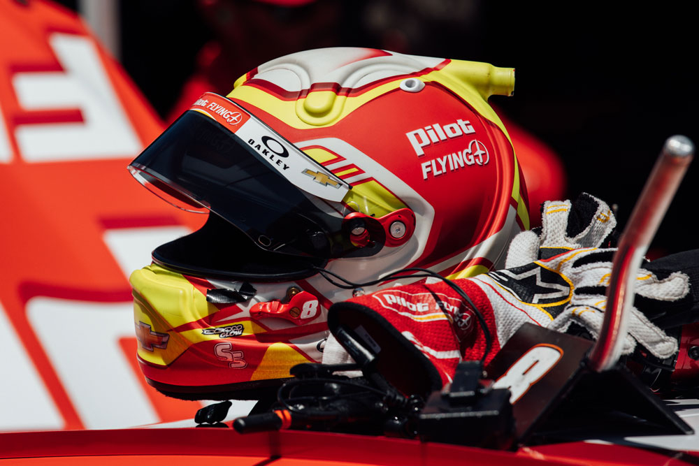 Sammy Smith & Kyle Larson Signed NASCAR 2024 Race-Worn Visor (PA ...