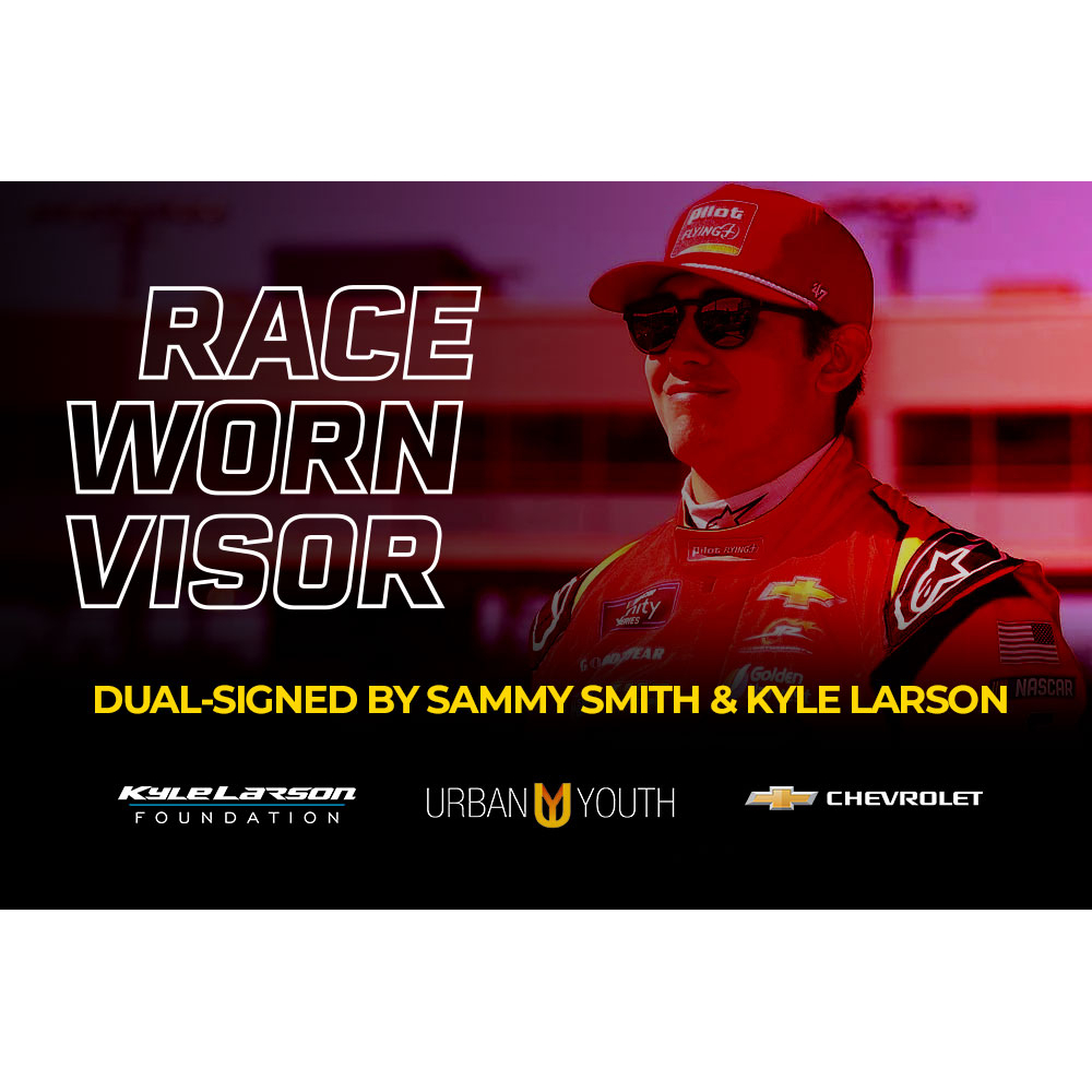Sammy Smith & Kyle Larson Signed NASCAR 2024 Race-Worn Visor (PA ...