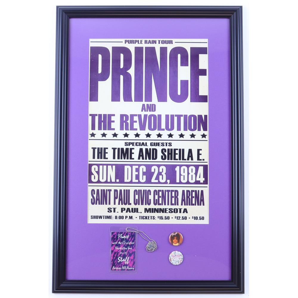 Prince & The Revolution Purple Rain Tour Custom Framed Poster Display ...