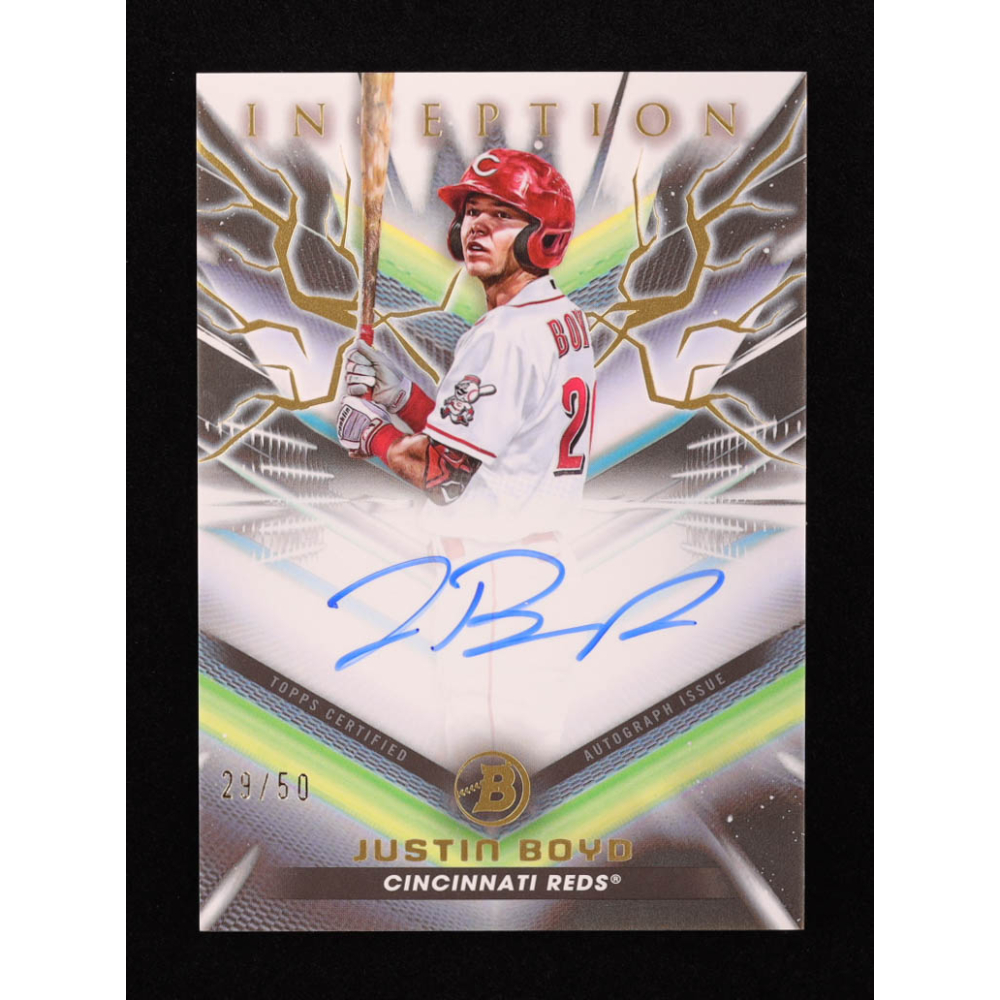Justin Boyd 2023 Bowman Inception Autographs Gold Foil Electricity # ...