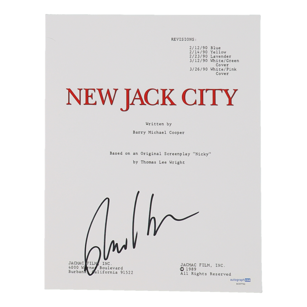 Mario Van Peebles Signed "New Jack City" 8x10 Script Cover Photo (ACOA ...
