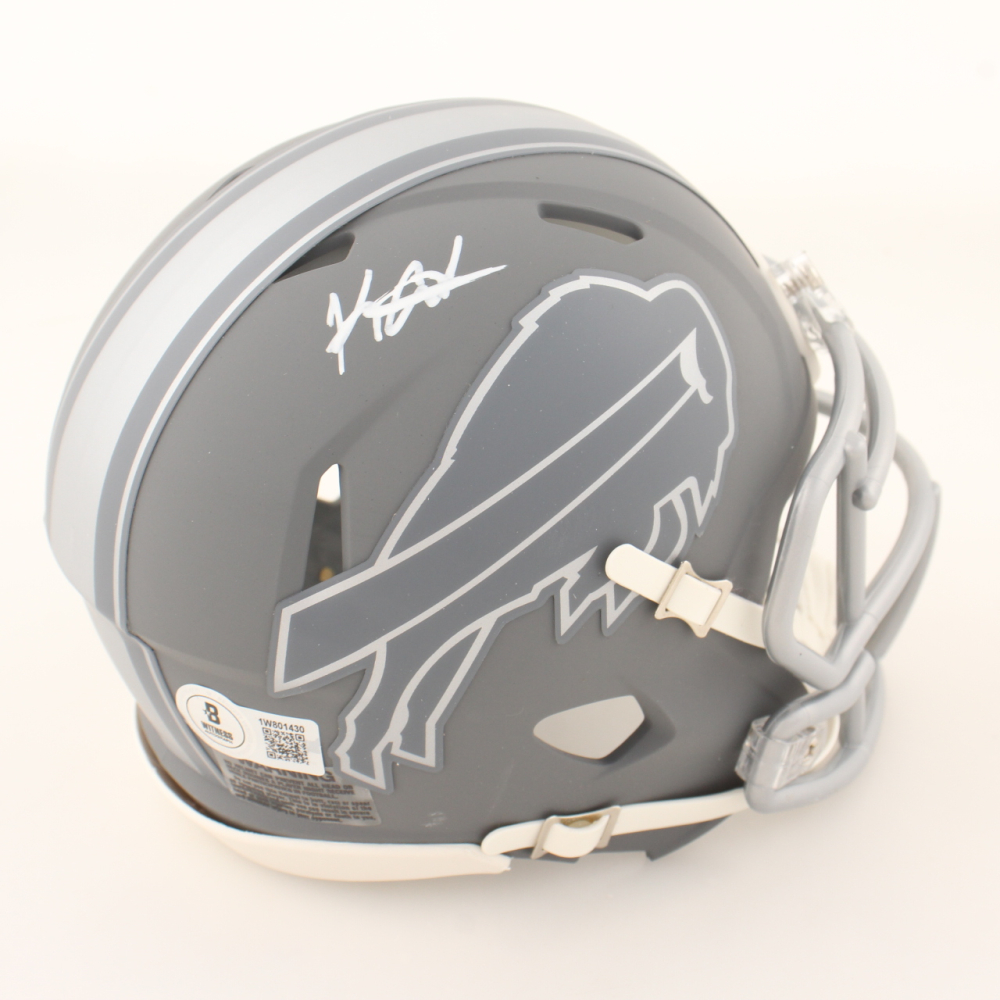 Keon Coleman Signed Bills Slate Alternate Speed Mini Helmet (Beckett ...
