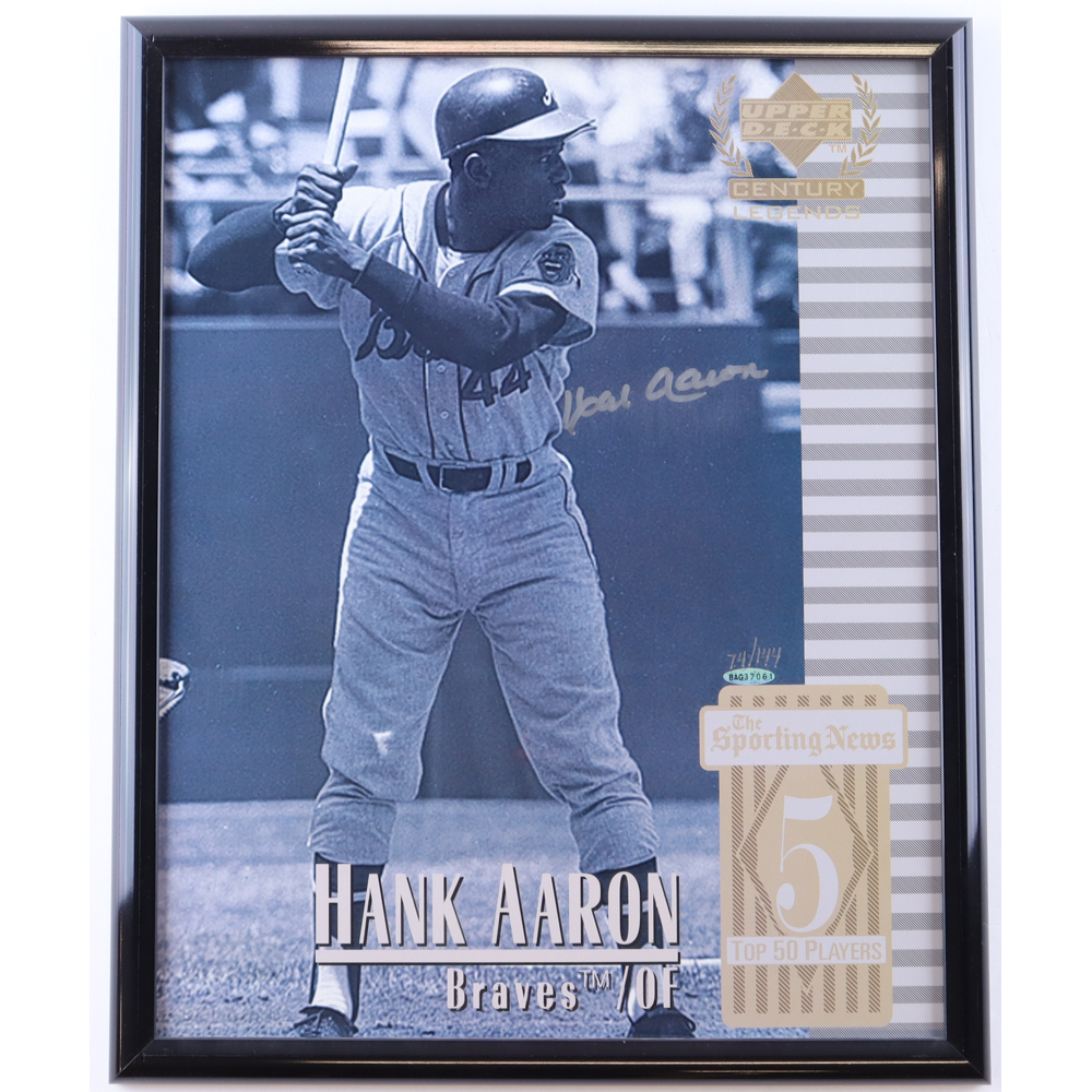 Hank Aaron Signed LE Braves "The Sporting News Top 50 Players" Custom ...