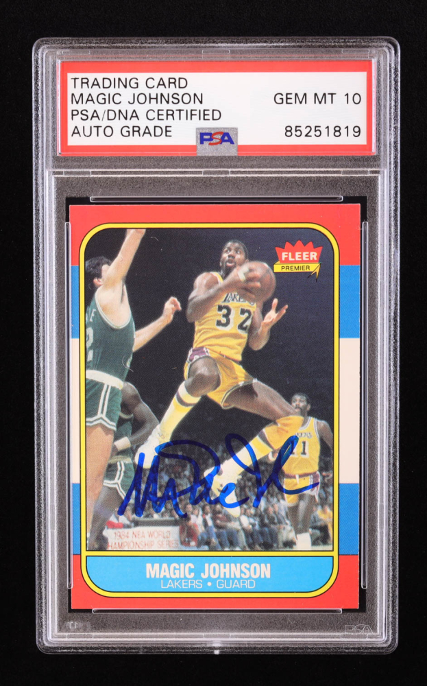 Magic Johnson Signed 1986-87 Fleer #53 (PSA | Auto 10) | Pristine Auction