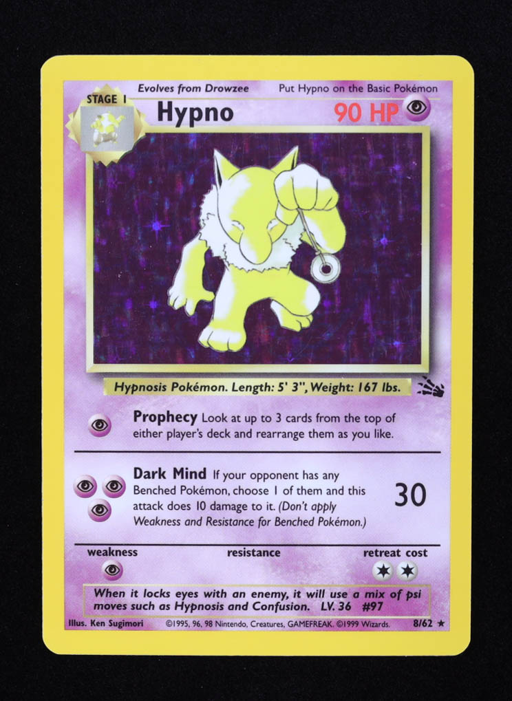 Hypno Pokemon 1999 Fossil #8 Holo | Pristine Auction