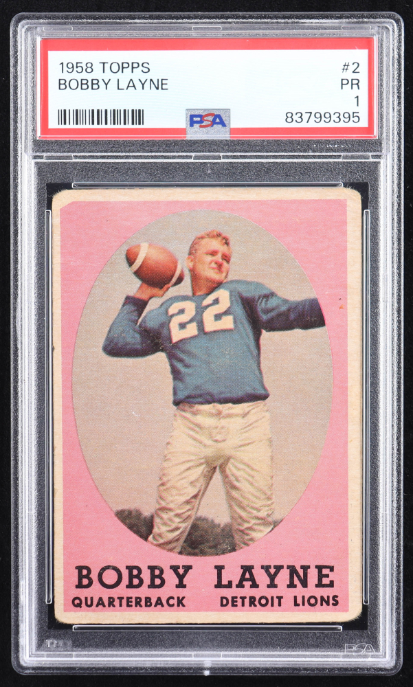 Bobby Layne 1958 Topps #2 (PSA 1) | Pristine Auction