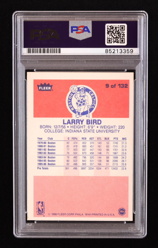 Larry Bird Signed 1986-87 Fleer #9 (PSA | Auto 10) | Pristine Auction