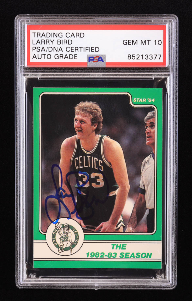 Larry Bird Signed 1984 Star Larry Bird #10 The 1982-83 Season (PSA ...