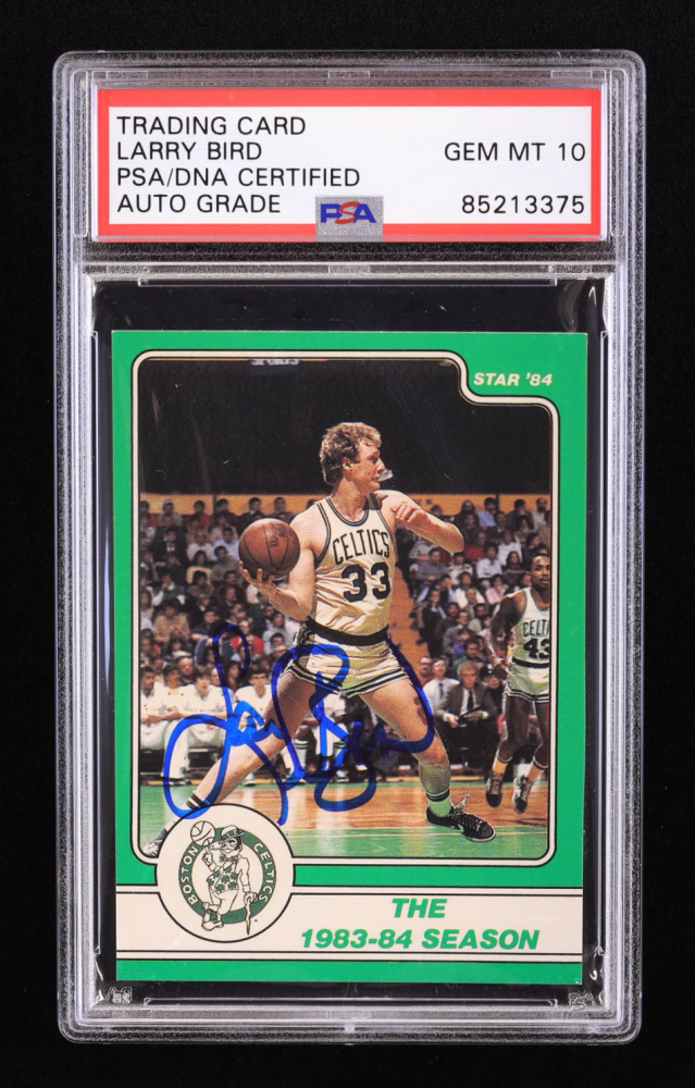 Larry Bird Signed 1984 Star Larry Bird #11 The 1983-84 Season (PSA ...