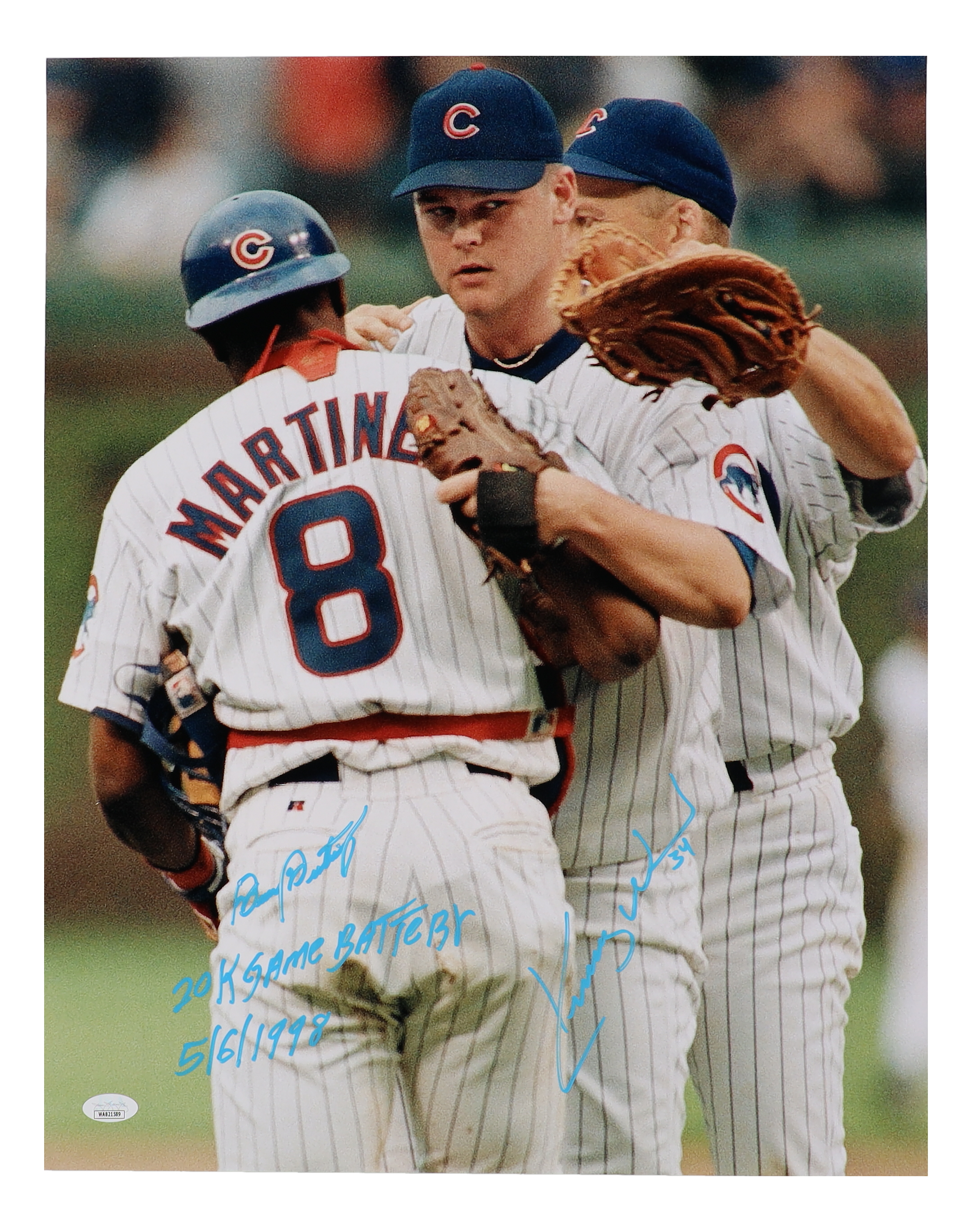 Kerry Wood & Sandy Martinez Signed Cubs 16x20 Photo Inscribed "20k Game ...