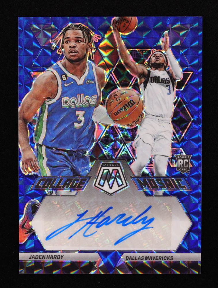 Jaden Hardy 2022-23 Panini Mosaic Collage Autographs Mosaic Blue #37 RC ...