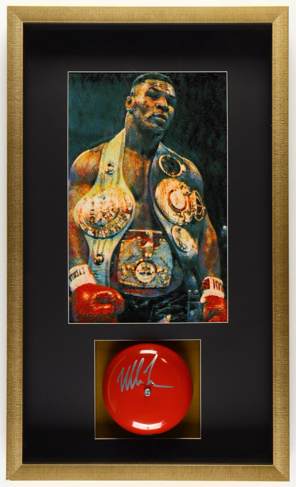 Mike Tyson Signed Boxing Ring Bell Shadowbox Display (Tyson) | Pristine ...