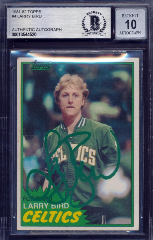 Larry Bird Signed 1981-82 Topps #4 (BGS | Autograph Graded 10 ...