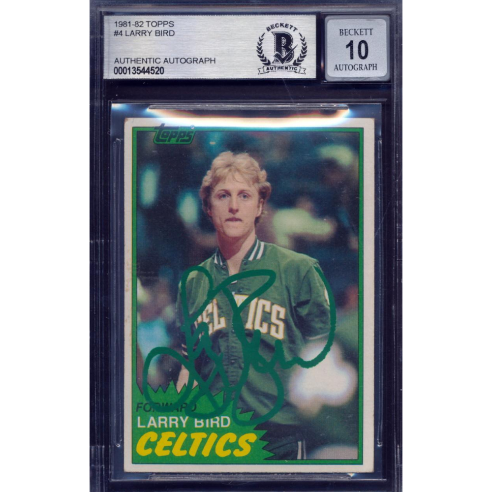 Larry Bird Signed 1981-82 Topps #4 (BGS | Autograph Graded 10 ...