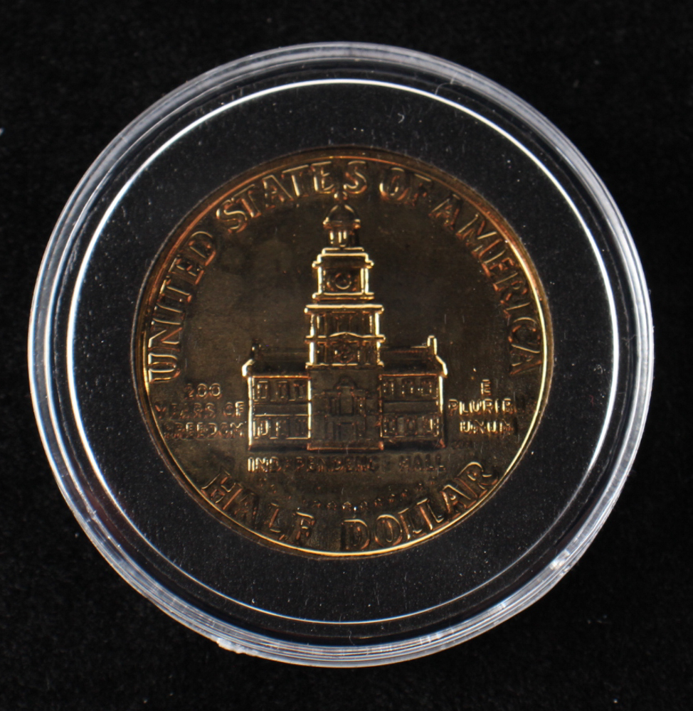 1976 United States Bicentennial 24KT Gold Plated Set with (3) Coins ...