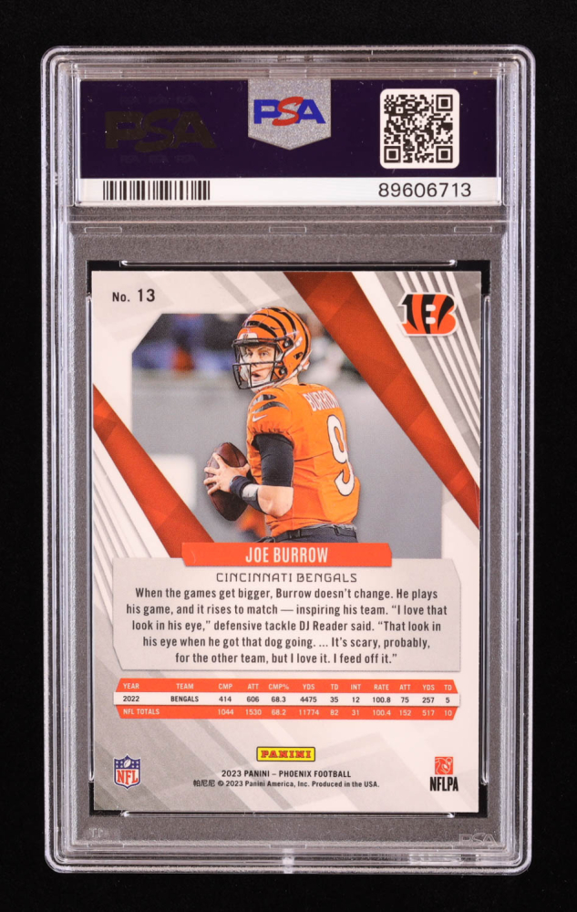 Joe Burrow 2023 Panini Phoenix Color Burst #13 (PSA 10) | Pristine Auction