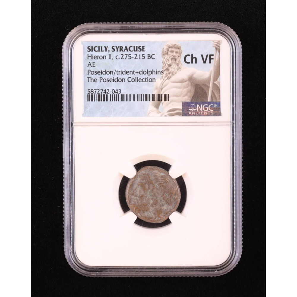 Sicily, Syracuse Ancient Greek Coin - Hieron II, c.275-215 BC - AE ...