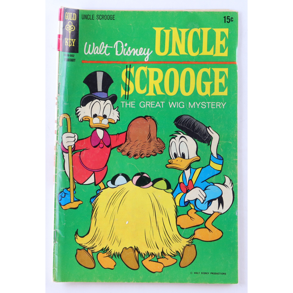 1964 Vintage Walt Disney's "Uncle Scrooge: The Great Wig Mystery" Issue #52 Gold Key Comic Book ...