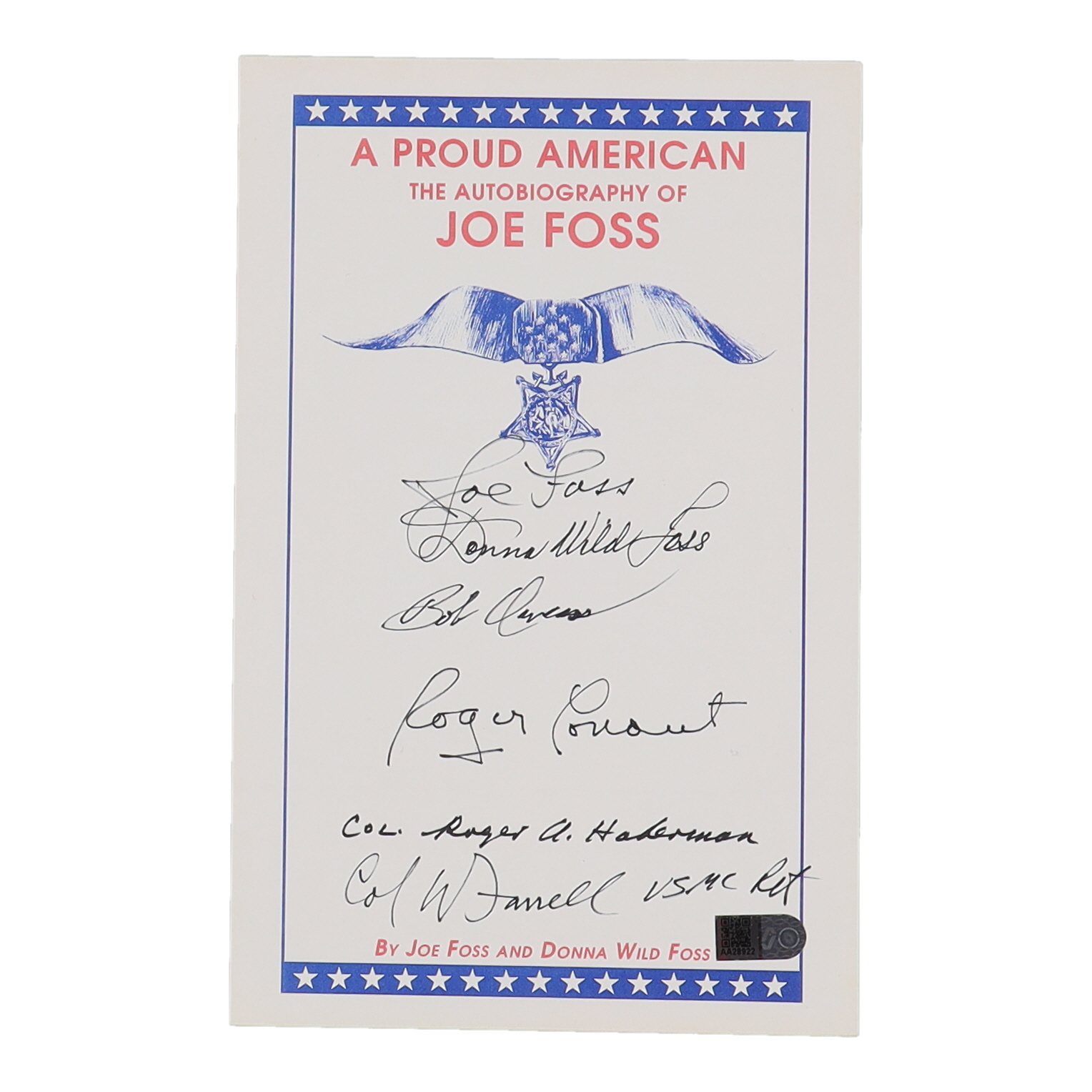 WWII Fighter Aces Bookplate Signed by (6) with Joe Foss, Roger Conant ...