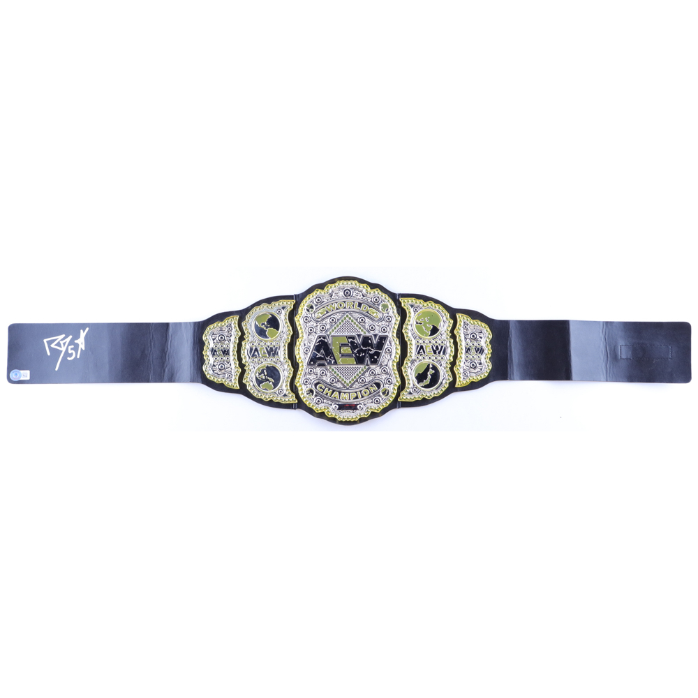 Rob Van Dam Signed AEW Championship Belt Inscribed "5 Star" (Beckett ...