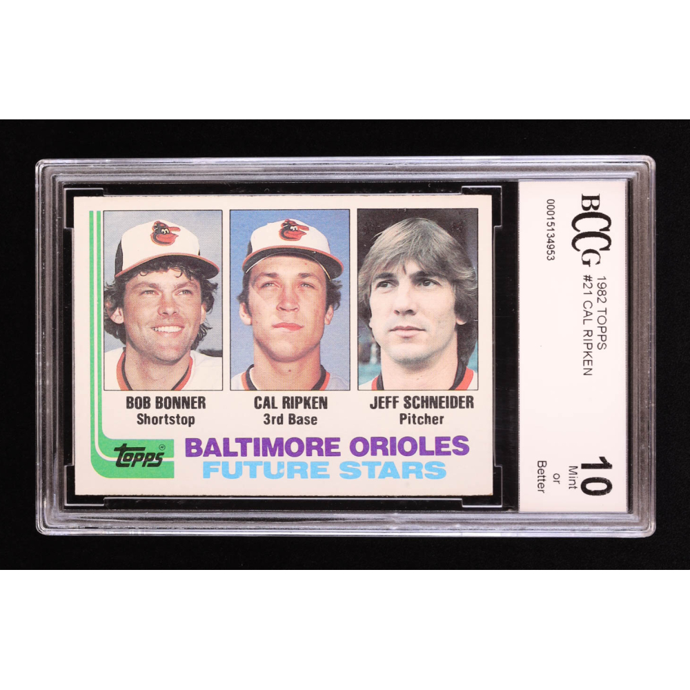 Bob Bonner / Cal Ripken Jr. / Jeff Schneider 1982 Topps #21 RC (BCCG 10 ...
