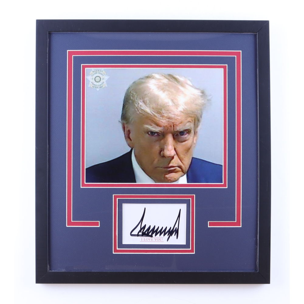 Donald Trump Signed Custom Framed Cut Display (PSA) | Pristine Auction