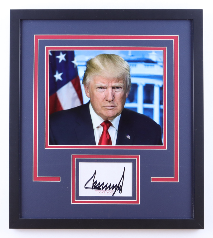 Donald Trump Signed Custom Framed Cut Display (PSA) | Pristine Auction