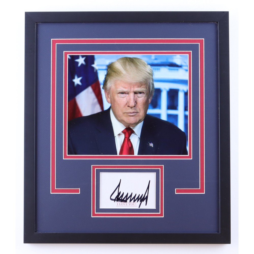 Donald Trump Signed Custom Framed Cut Display (PSA) | Pristine Auction