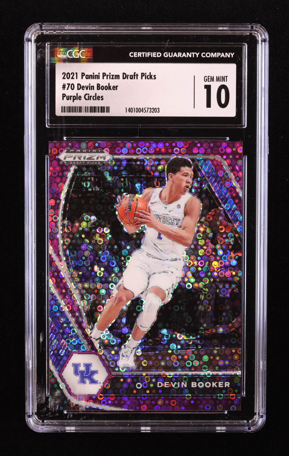 Devin Booker 2021-22 Panini Prizm Draft Picks Prizms Purple Circles #70 ...