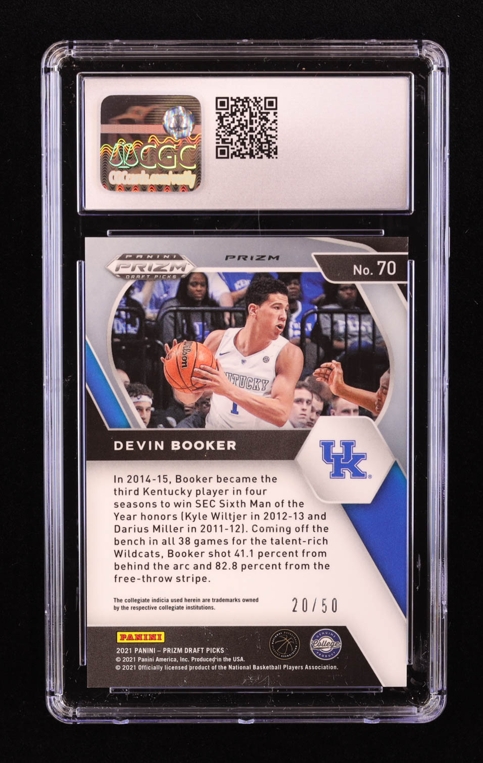 Devin Booker 2021-22 Panini Prizm Draft Picks Prizms Purple Circles #70 ...