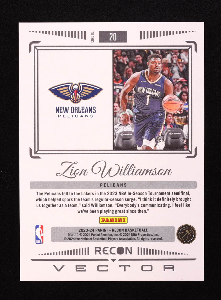Zion Williamson 2023-24 Panini Recon Vector Effect #20 #3/25 | Pristine ...