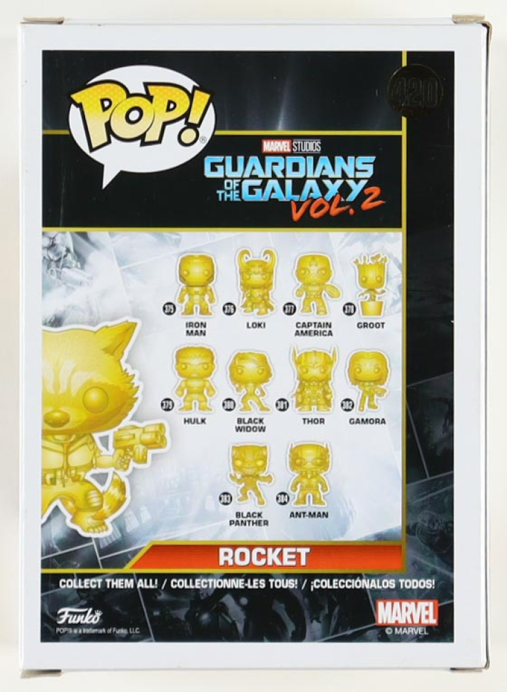Bradley Cooper Signed "Marvel Studios" #420 Rocket Funko Pop! Vinyl ...