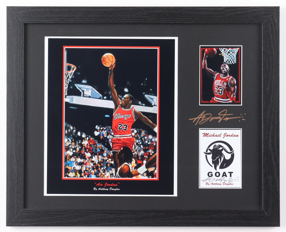 "Michael Jordan - The Goat - NBA" LE Custom Framed Lithograph Signed By ...