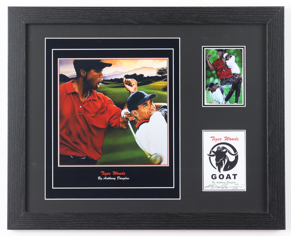 "Tiger Woods - The Goat - Golf" LE Custom Framed Lithograph Signed By ...
