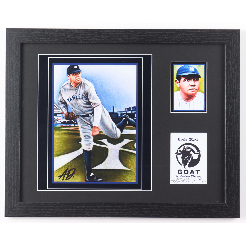 "Babe Ruth - The Goat - MLB" LE Custom Framed Lithograph Signed By ...