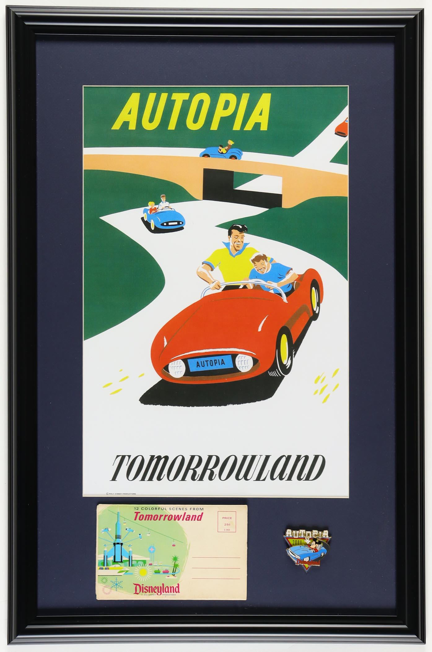 Disneyland Tomorrowland's "Autopia" Custom Framed Print Display with ...