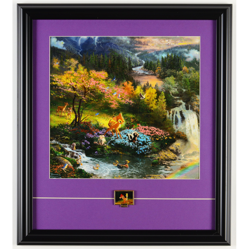 Thomas Kinkade "Bambi" Custom Framed Print Display with Movie Frame Pin | Pristine Auction