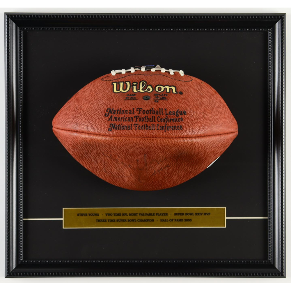 Steve Young Signed NFL "The Duke" Custom Mounted Football Frame Display ...