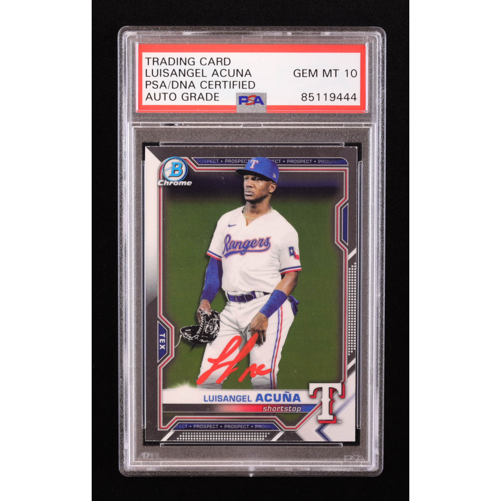Luisangel Acuna Signed 2021 Bowman Chrome Draft #BDC81 RC (PSA ...